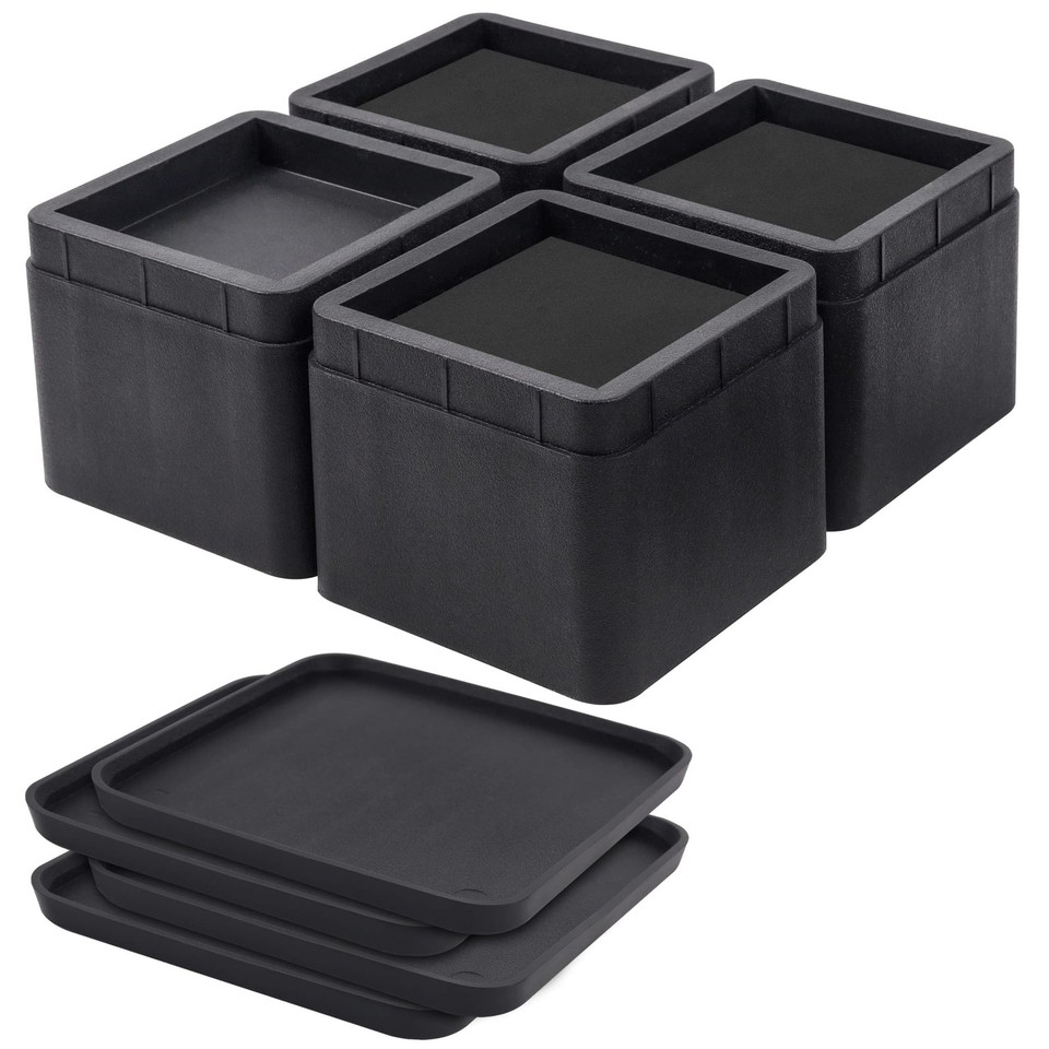 BTSD-home Bed Risers 3 or 6 Inch Heavy Duty Stackable Furniture Risers ...