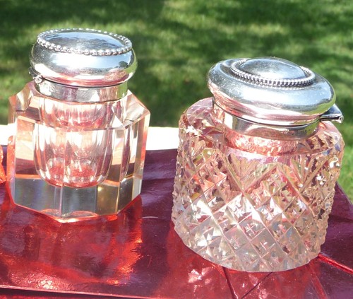 Antique Victorian STERLING SILVER Glass Perfume Bottles Repousse 925/1000 18427 | eBay