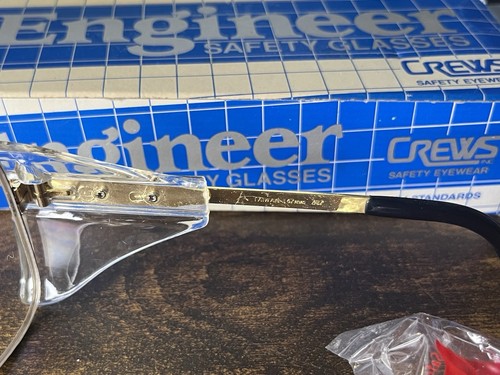 Vintage Crews Engineer Z87 Safety Glasses Gold Frame Aviator With Side ...