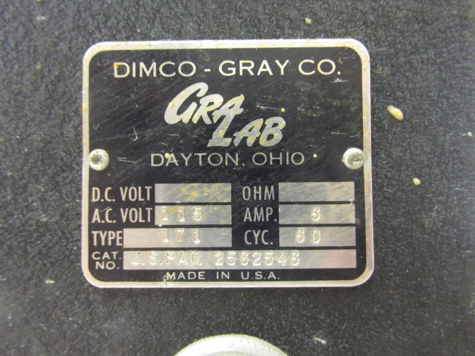 DIMCO-GRAY CO. Gar-Lab Cat.No.2562546 Universal Timer 115A.C.Volt ...