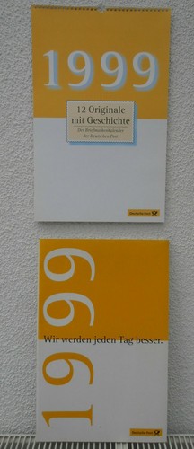 Kalender mit Briefmarken 1999 NEU Deutsche Post Wandkalender ...