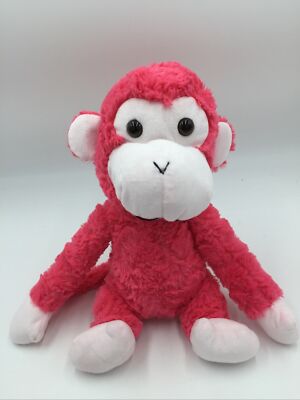 Calplush Pink Monkey White Face Sitting Plush Animal Stuffed Plush 13 ...