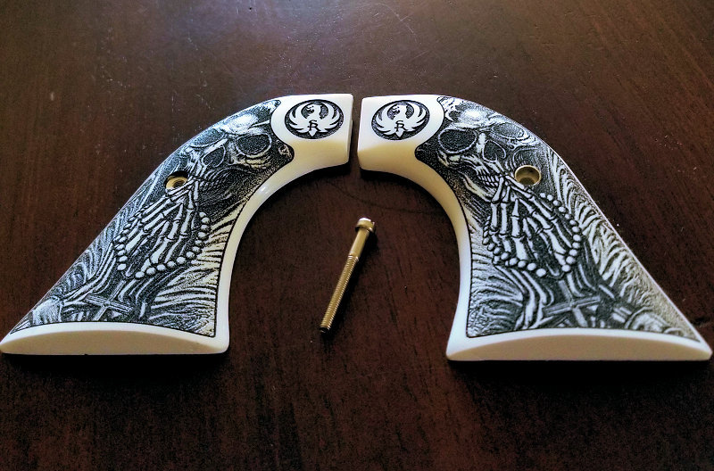Ivory Ruger Vaquero Blackhawk Grips Single Six XR3-RED Frame Grim ...