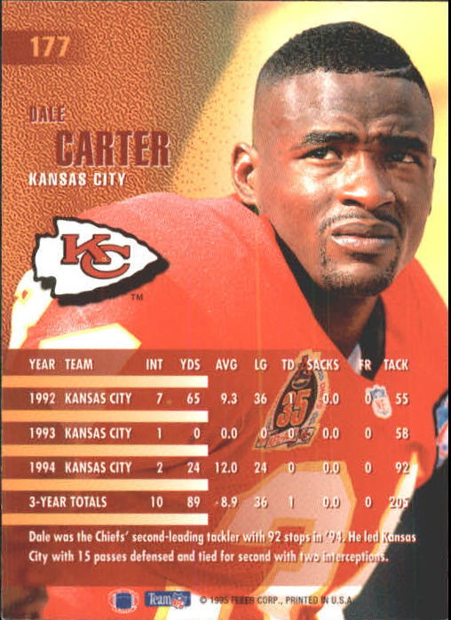 1995 Fleer #177 Dale Carter - NM | eBay