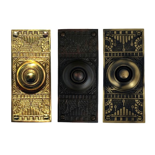 Victorian Style Push Button Brass Bronze or Highlighted Doorbell | eBay