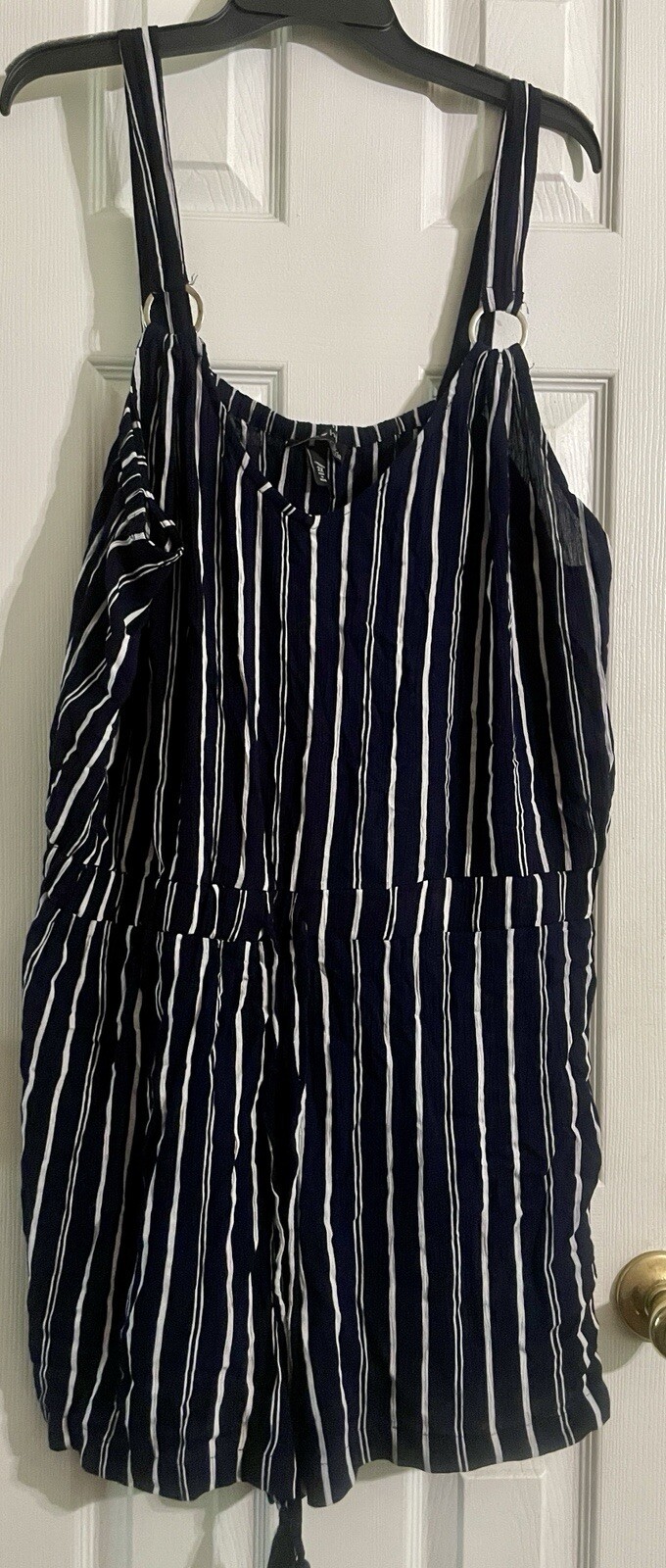 Womens Plus Size 3X Derek Heart Plus Black & White Striped Romper NWT ...