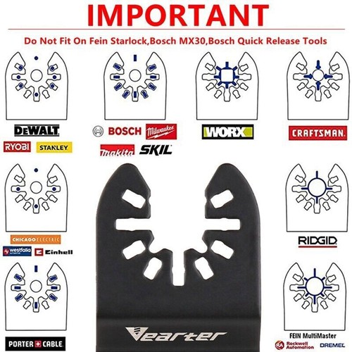 7PCS HCS Oscillating Saw Blade Set 1-1/4''Universal MultiTool Blade Kit ...