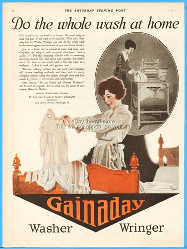 1920 Gainaday Washing Washer Wringer Machine Pittsburgh Gage Supply ...