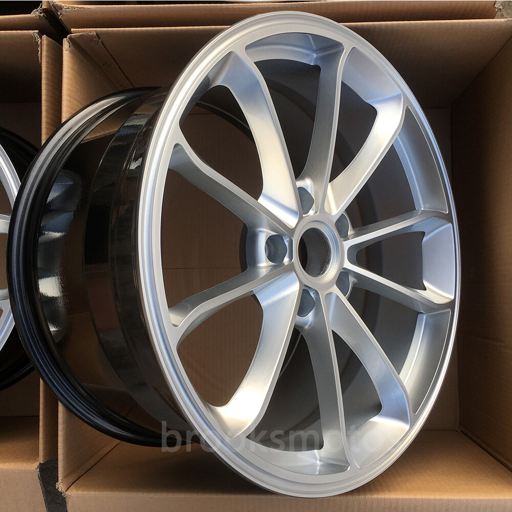 18" HYPER SILVER GT3 STYLE FORGED WHEELS RIMS FIT PORSCHE 911 996 18X9 ...