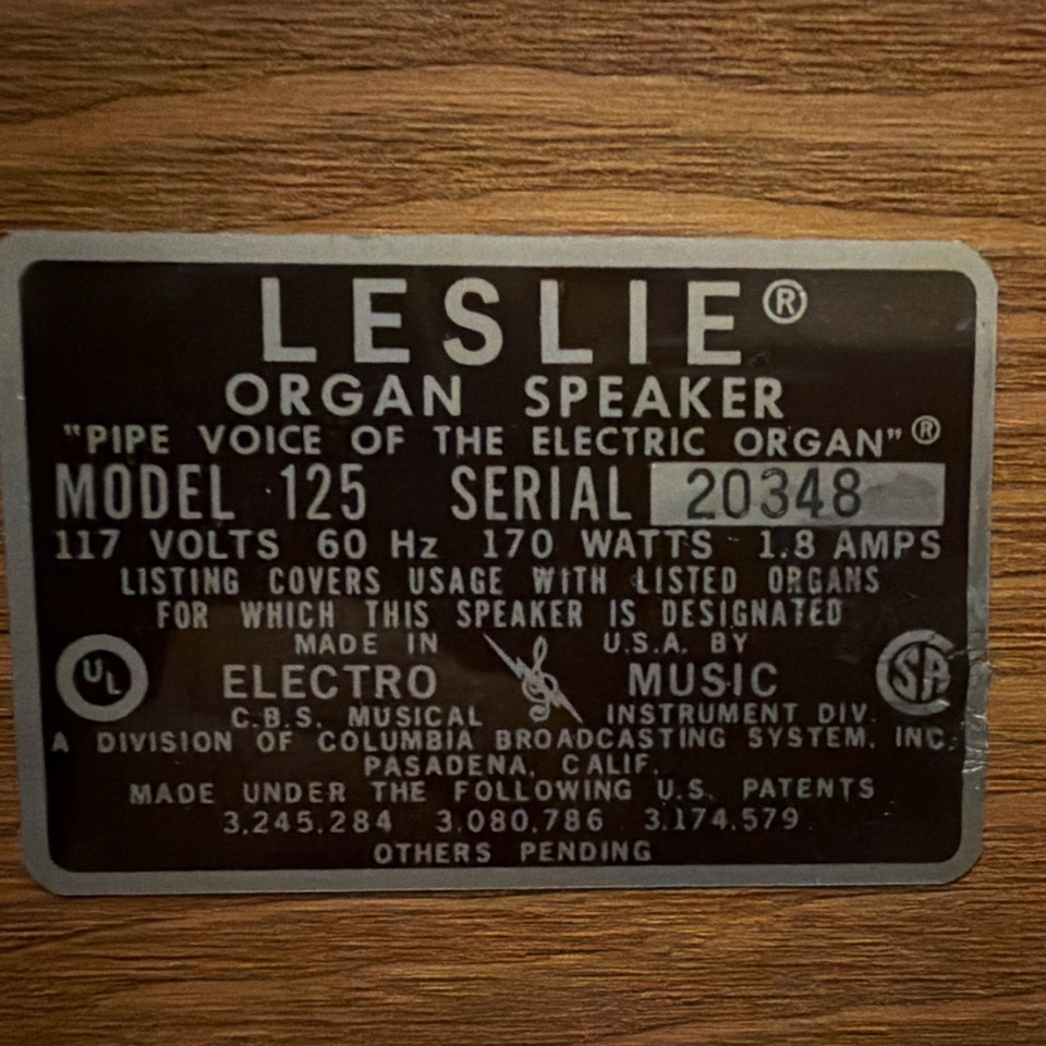 Leslie Model 125 Organ Speaker Wired 170W Wood Brown Rectangle | eBay