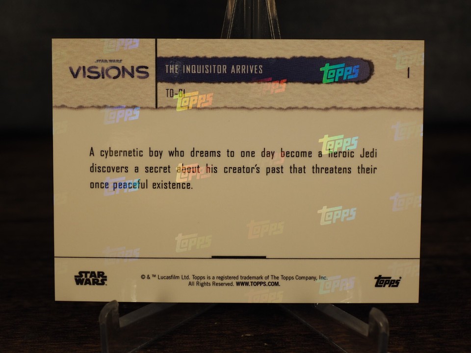 2021 Topps Now Star Wars Visions T0-B1 The Inquisitor Arrives Card 1 PR ...