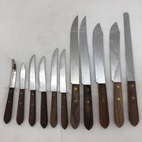 Forgecraft Knife Set of 11 Stainless Steel Wood Handle Rare Vintage | eBay