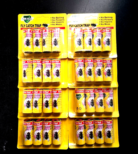 32 Rolls Sticky Fly Trap Glue Paper Insect Bug Catcher Strip Flies ...