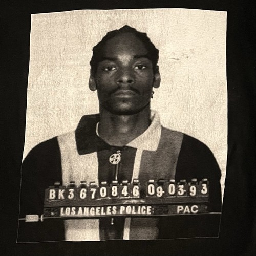 Snoop Dogg Mugshot shirt L hip hop rap tee vtg dr. dre easy-e tupac ice ...