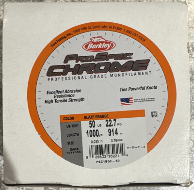 Berkley Pro Spec Monofilament Dealer Bulk Spool 1000 YD 50 LB Blaze ...