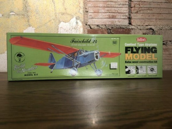 Guillows Balsa Wood Flying Airplane Model Kit 701 Fairchild 24 Wings 25 ...