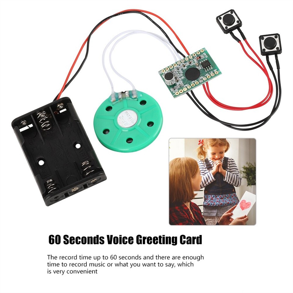 60 Seconds Recorder Sound Chip Module Button Triggered Playback ...