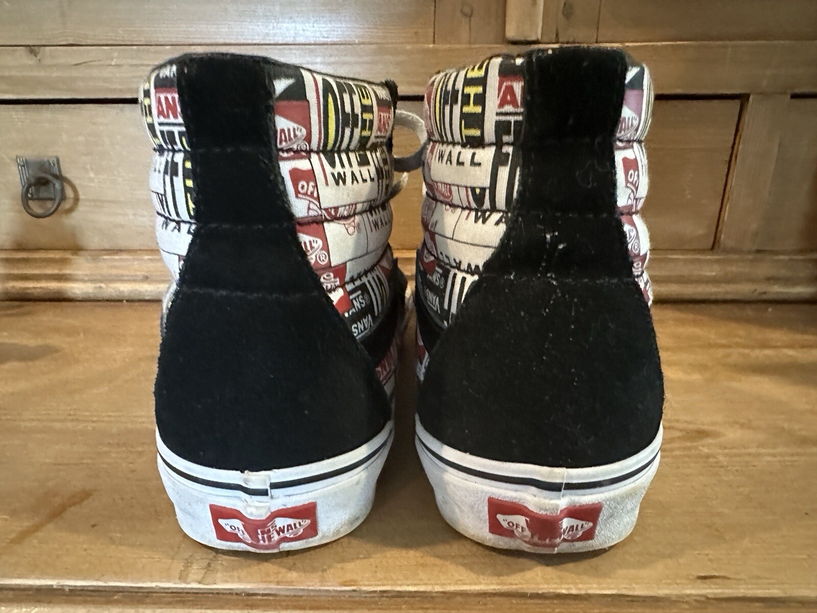 Vans Sk8-Hi Label Mix Mens 6.5 Women’s 8 Black Suede Skate Logo Shoes ...