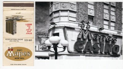 Mapes Hotel & Casino Matchbook Cover & 4x6 Photo Vintage Reno Nevada | eBay