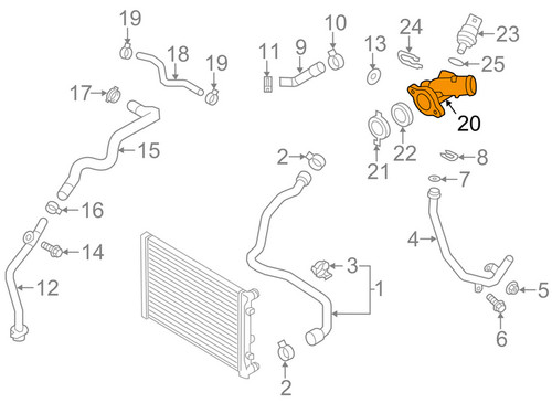 OEM VOLKSWAGEN JETTA MK5 COOLING HOSE FLANGE 07K121133E 2.5 PETROL ...