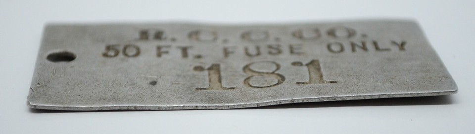 Roslyn Washington R.C.C. WA Cascade Coal Co Mining Blasting Fuse Tag ...