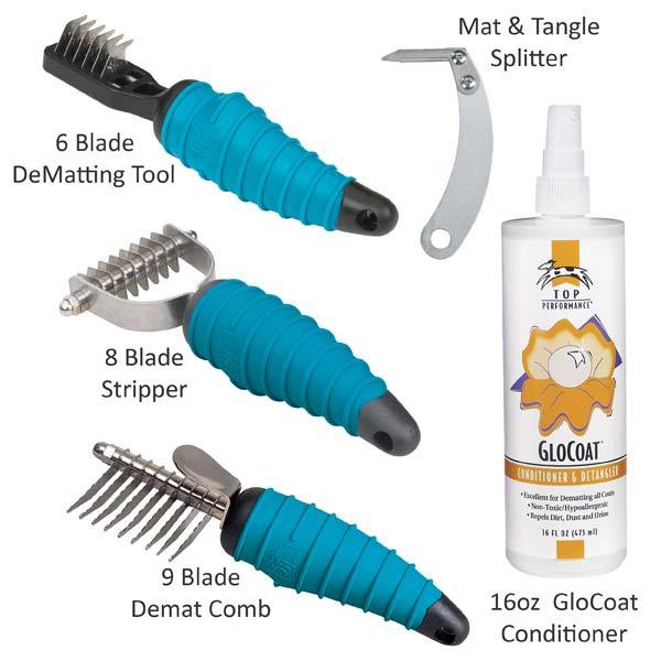 Ergonomic Dog Grooming Tools - Dematting Combs Rakes and Splitters for ...