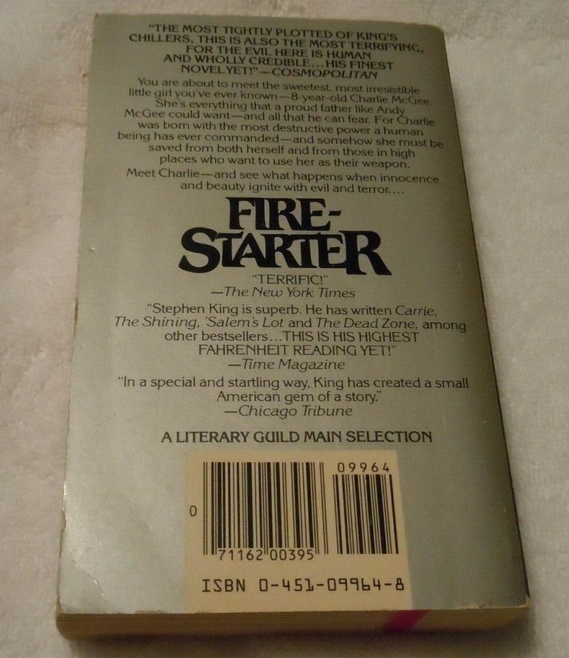 FIRESTARTER Paperback Book by Stephen King 1981 1st Signet Printing ...
