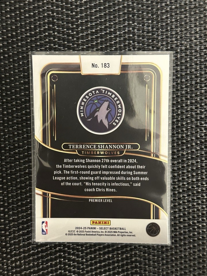 2024-25 Panini Select Terrence Shannon Jr. Premier Level Rookie RC #183 ...