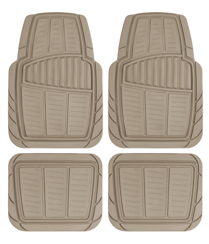 Auto Drive 4PC Rubber Floor Mats Toll Tan - Universal Fit | eBay