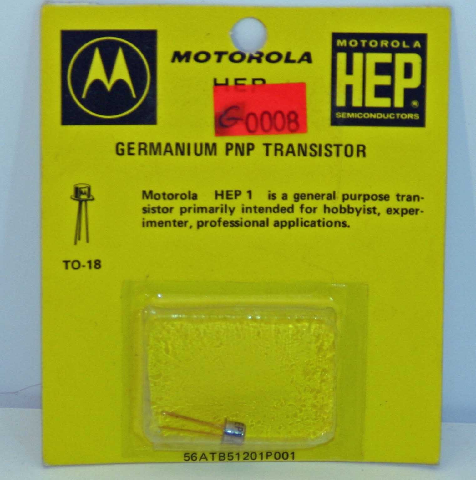 One (1) NOS Motorola HEP 1 G0008 Germanium PNP Transistor | eBay