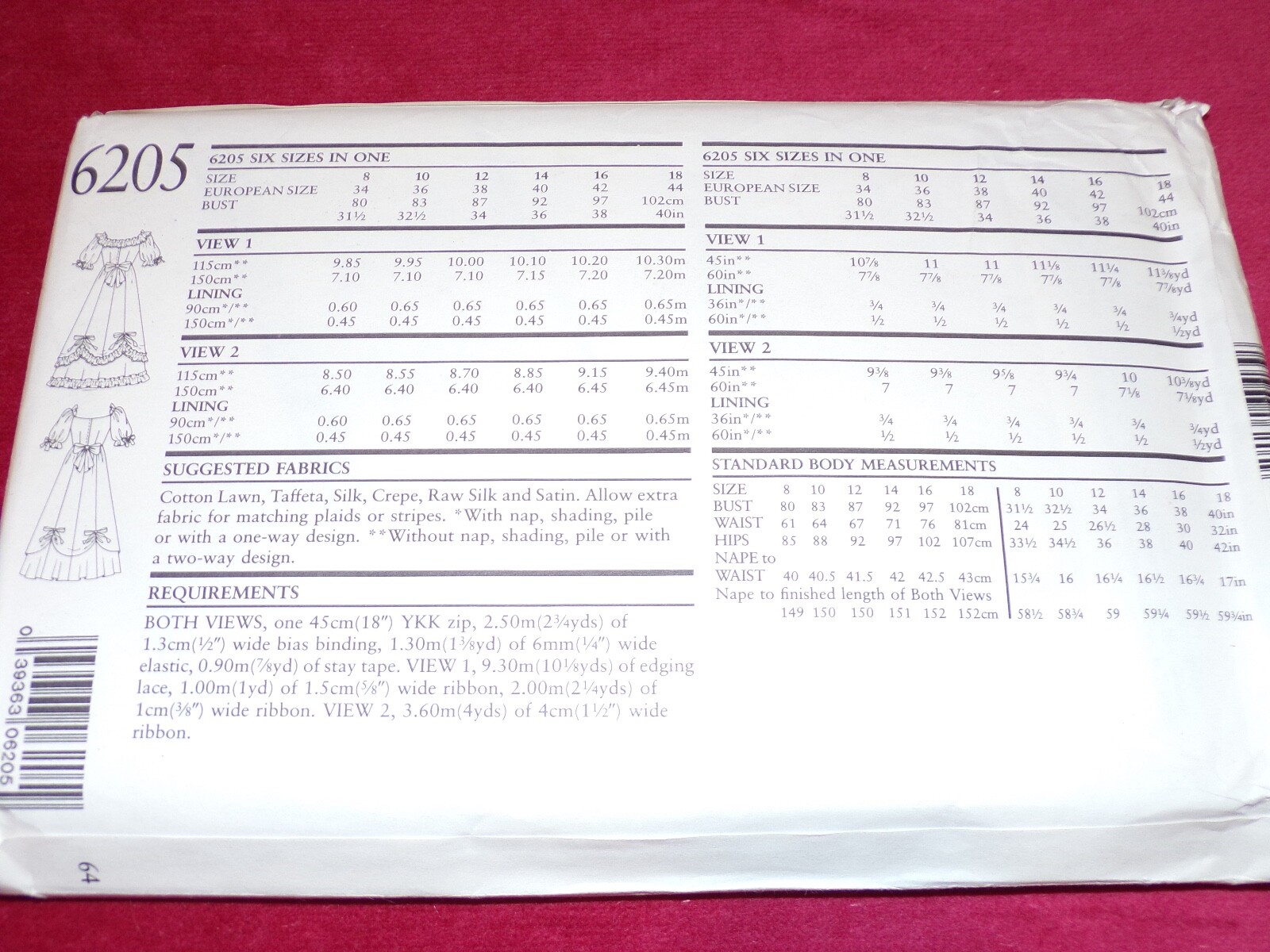 🌸 NEW LOOK #6205 - LADIES PRINCESS BRIDAL GOWN w/PICK UPS PATTERN 8-18 ...