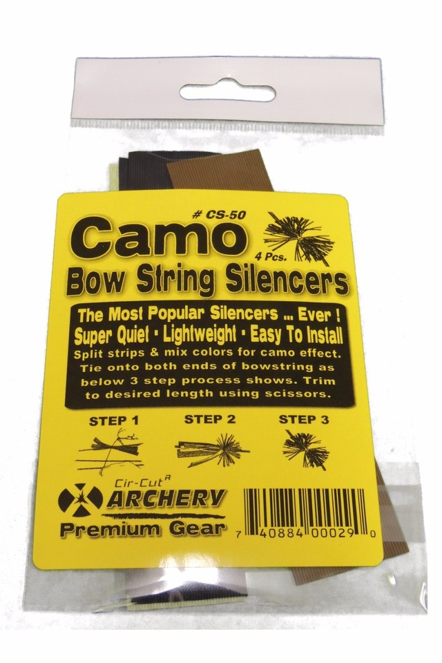 Archery Camo Bow String Silencers - WHISKER TYPE RUBBER SCENT FREE ...