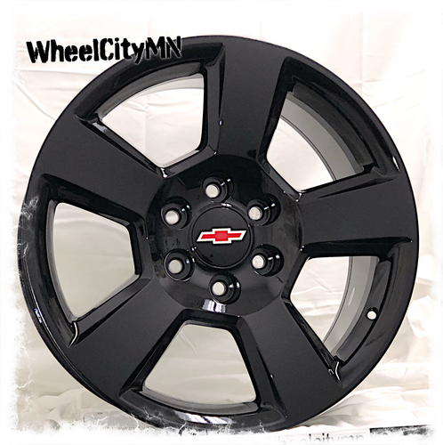20 x9 inch gloss black 2018 Chevrolet Silverado 1500 LTZ OE replica ...