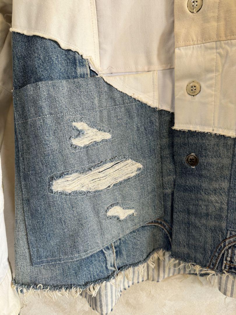 Greg Lauren Men's Denim remake Jacket vintage White b… - Gem