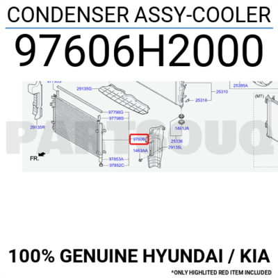 97606H2000 Genuine Hyundai / KIA CONDENSER ASSY-COOLER | eBay