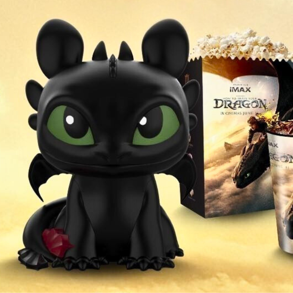 Toothless How To Train Your Dragon 2025 Movie Popcorn Bucket Cup Tower ...