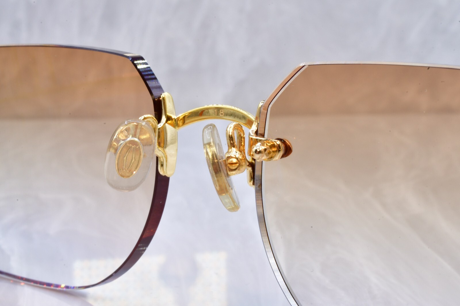 Cartier vintage y2k rimless 18k 750 solid gold sunglasses glasses Grain ...