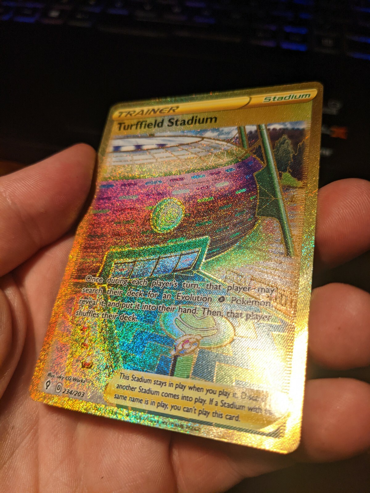 Turffield Stadium - Evolving Skies 234/203 - Secret Rare Pokemon Card ...
