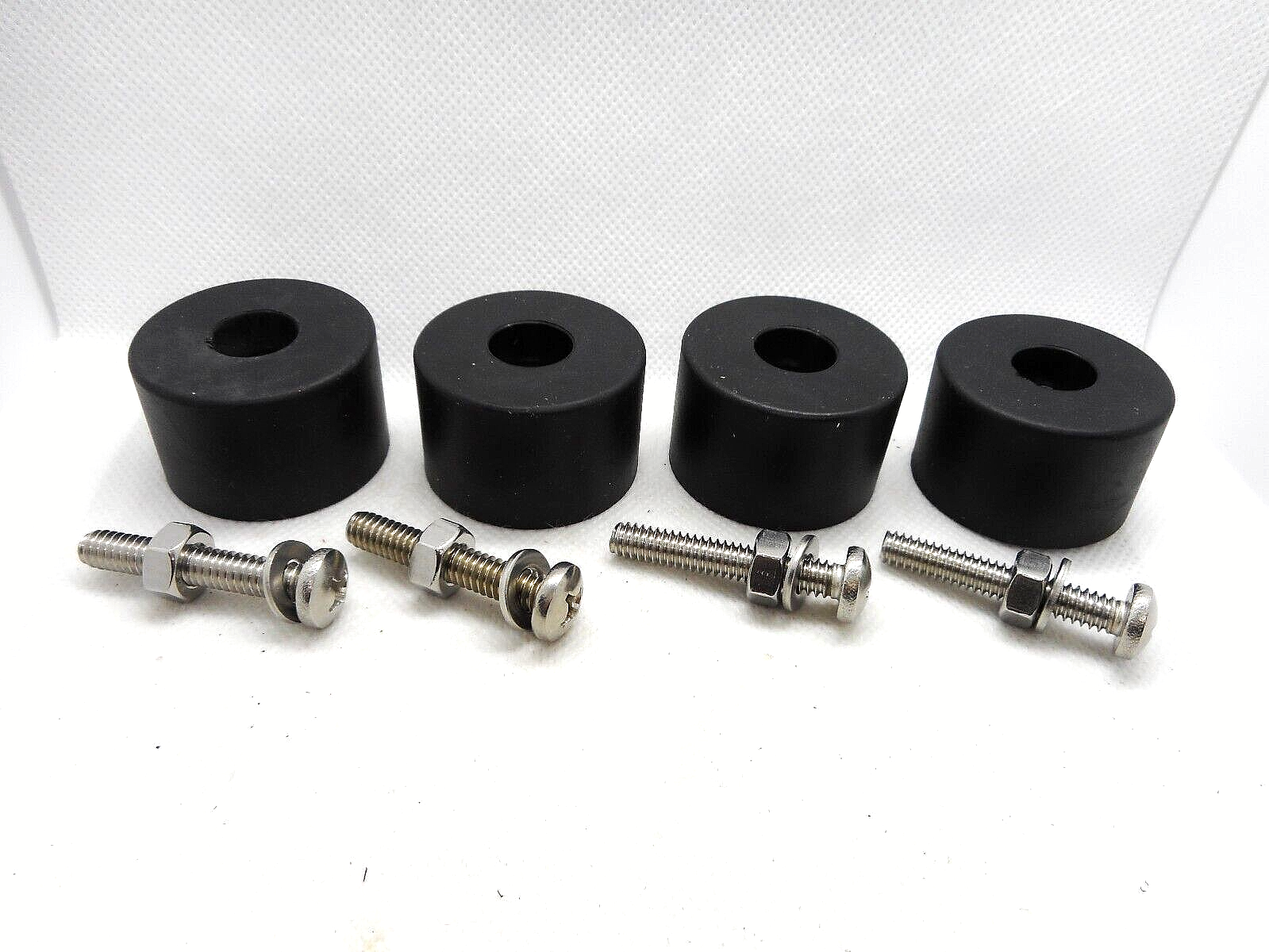 Set Of 4 LG. Rubber Feet w/Stainless Mounting Hardware 1.5" Dia X 1 ...