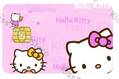 Sanrio Hello Kitty Credit Card Cover Sticker Skin Precut Small Chip ...