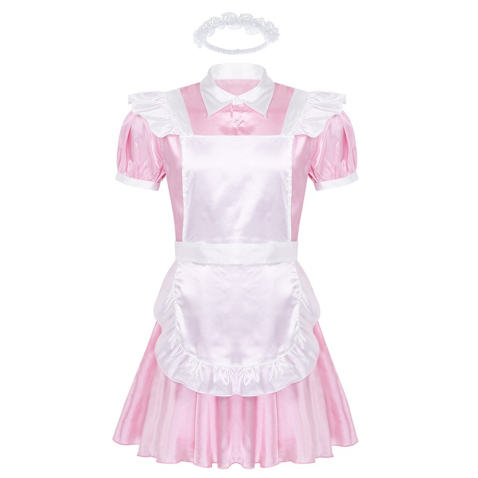 Male French Maid Apron Dress Mens Halloween Party Role Play Fancy ...