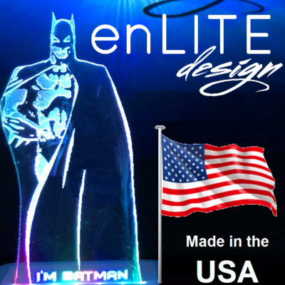 Batman acrylic LED night light, Personalized Bat-Man w/wo base lamp not ...