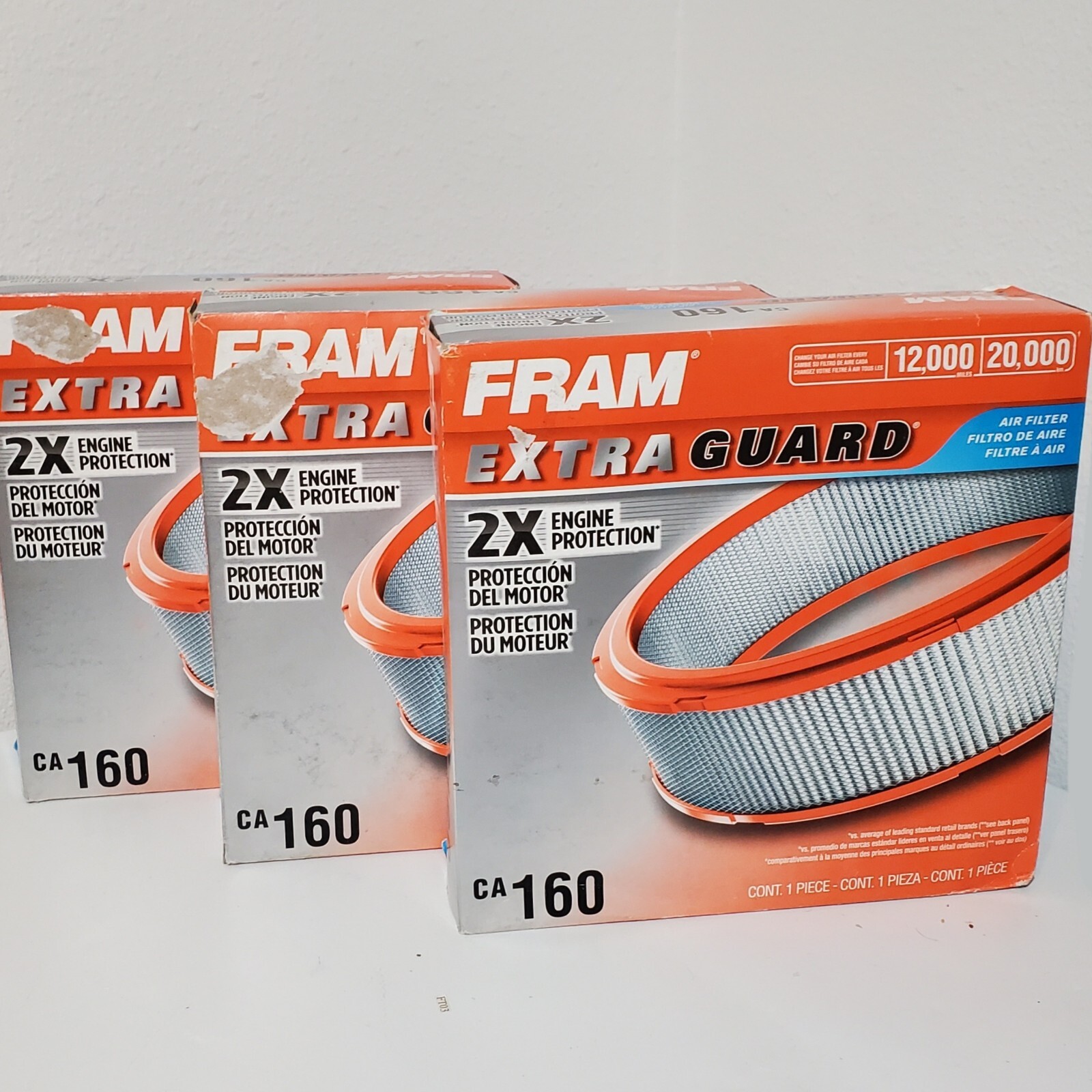 LOT of 3 -FRAM CA160 Extra Guard Air Filter Auto Part 2x Engine ...