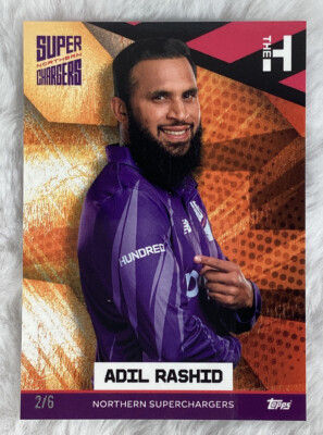 Adil Rashid 2022 Topps The Hundred Cricket Orange Parallel Card #2/6 | eBay