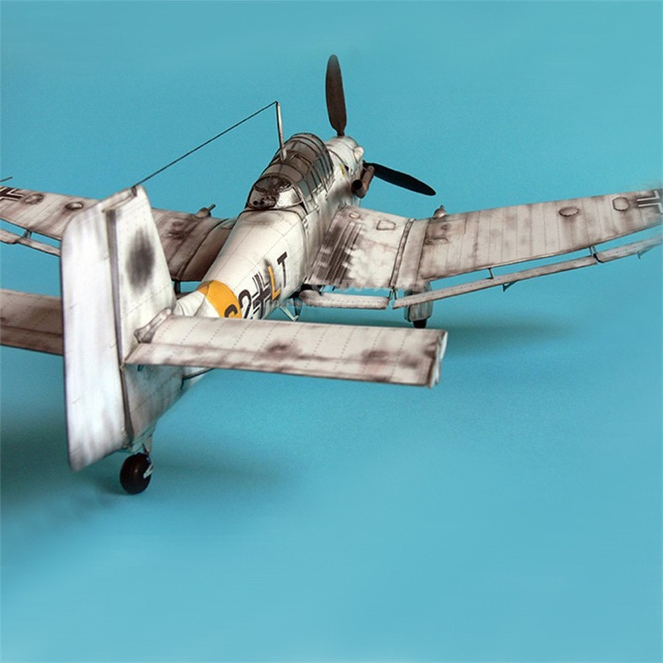 Paper Model 1:33 German Ju-87 D-3 Junkers Dive Bomber Aircraft Model ...