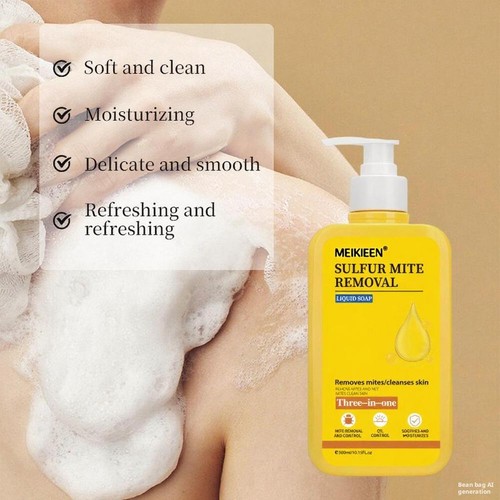 *_1~3X SULFUR MITE REMOVAL,LIQUID SOAP 3-in-1,removes Mites L Skin ...