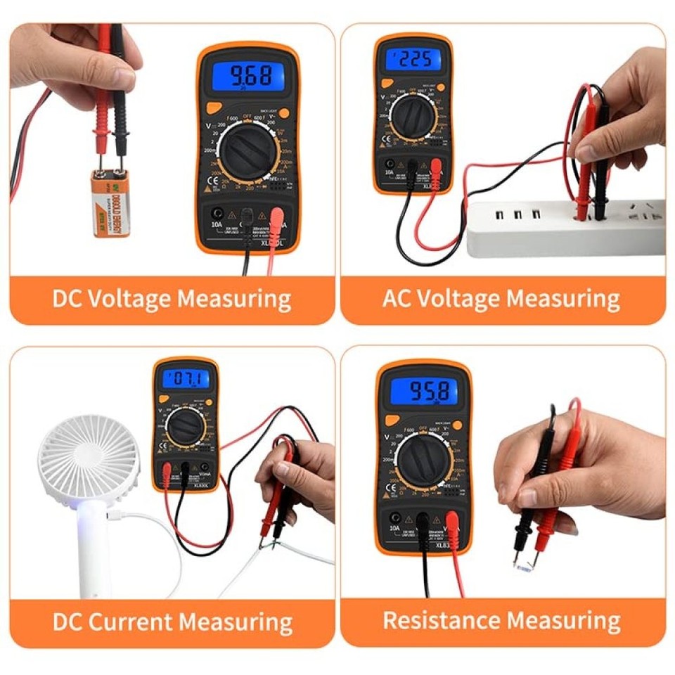 Professional Digital Multimeter Voltmeter Ohmmeter Ammeter Multi Tester ...
