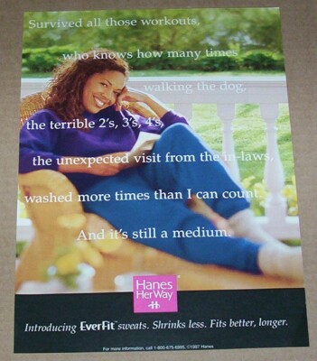 1997 print ad page - Hanes Her Way EverFit sweats CUTE Girl vintage ...