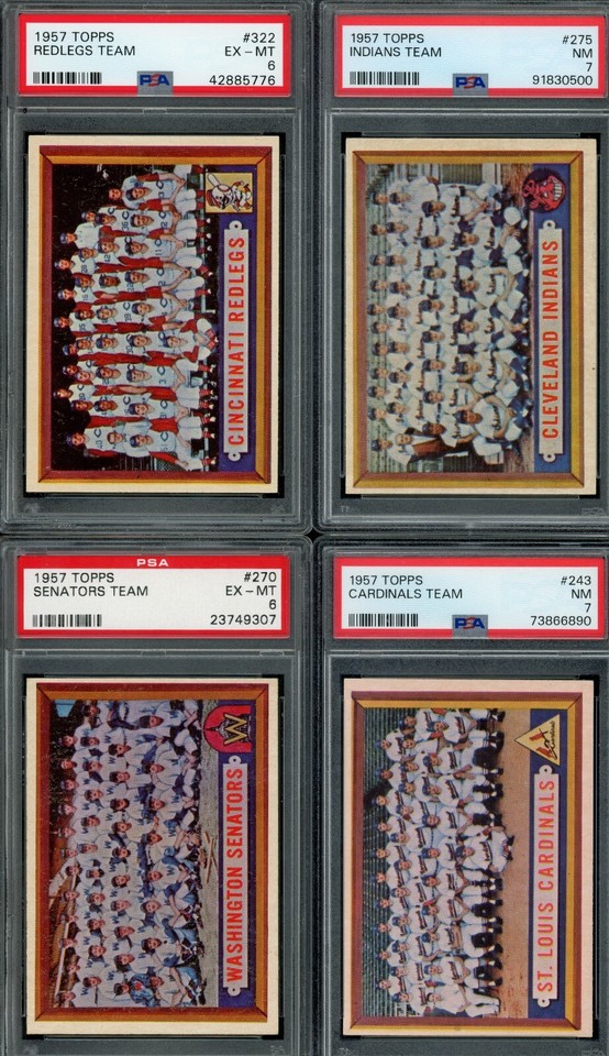 1957 Topps Complete Set EXMT (104 PSA GRADED - 80% FRESH SLABS - TOP ...
