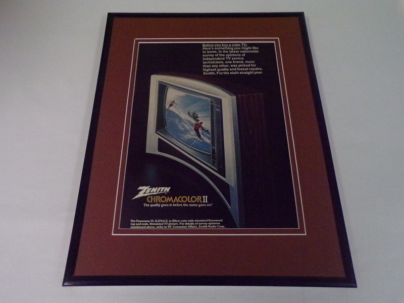 1977 Zenith Chromacolor II TV Framed 11x14 ORIGINAL Vintage ...